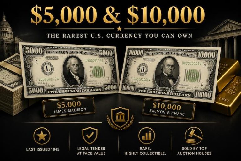 $5,000 & $10,000 Bill Values: The Rarest US Currency Still Legal Tender ...