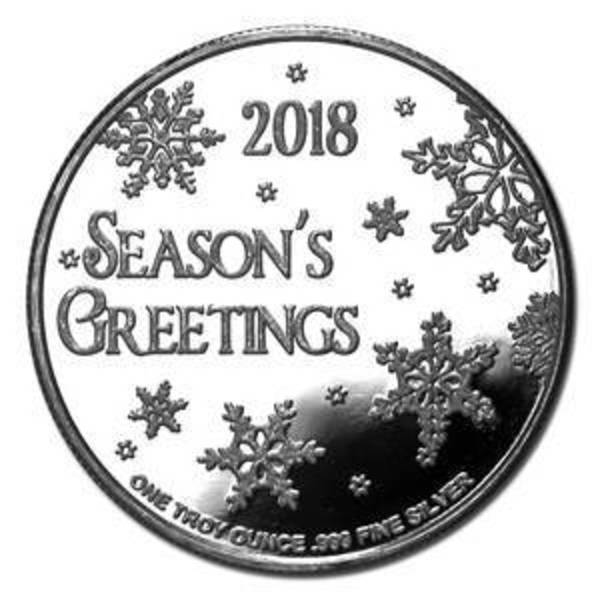 Compare 2018 Seasons Greetings Silver Round dealer prices