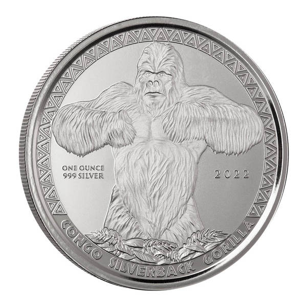 Compare 2022 1 oz Congo Gorilla Silver Coin dealer prices