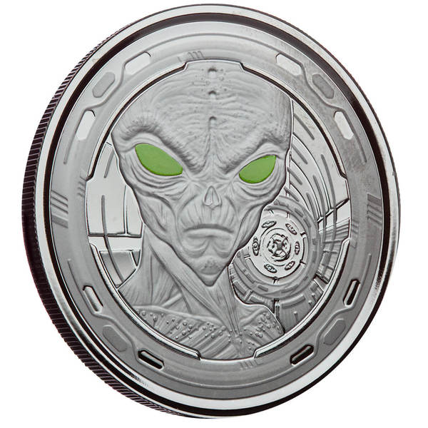 Compare 2022 Ghana Alien Rhodium Plated 1 oz Silver Coin dealer prices