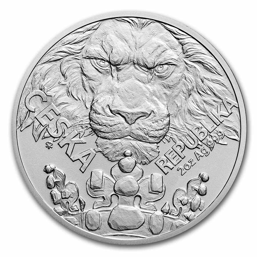 Compare 2023 2 oz Silver Niue Czech Lion Coin dealer prices