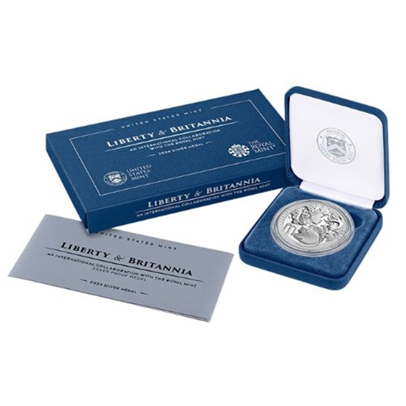 Compare 2024-P 1 oz Liberty and Britannia Proof Silver Medal w/ US Mint ...