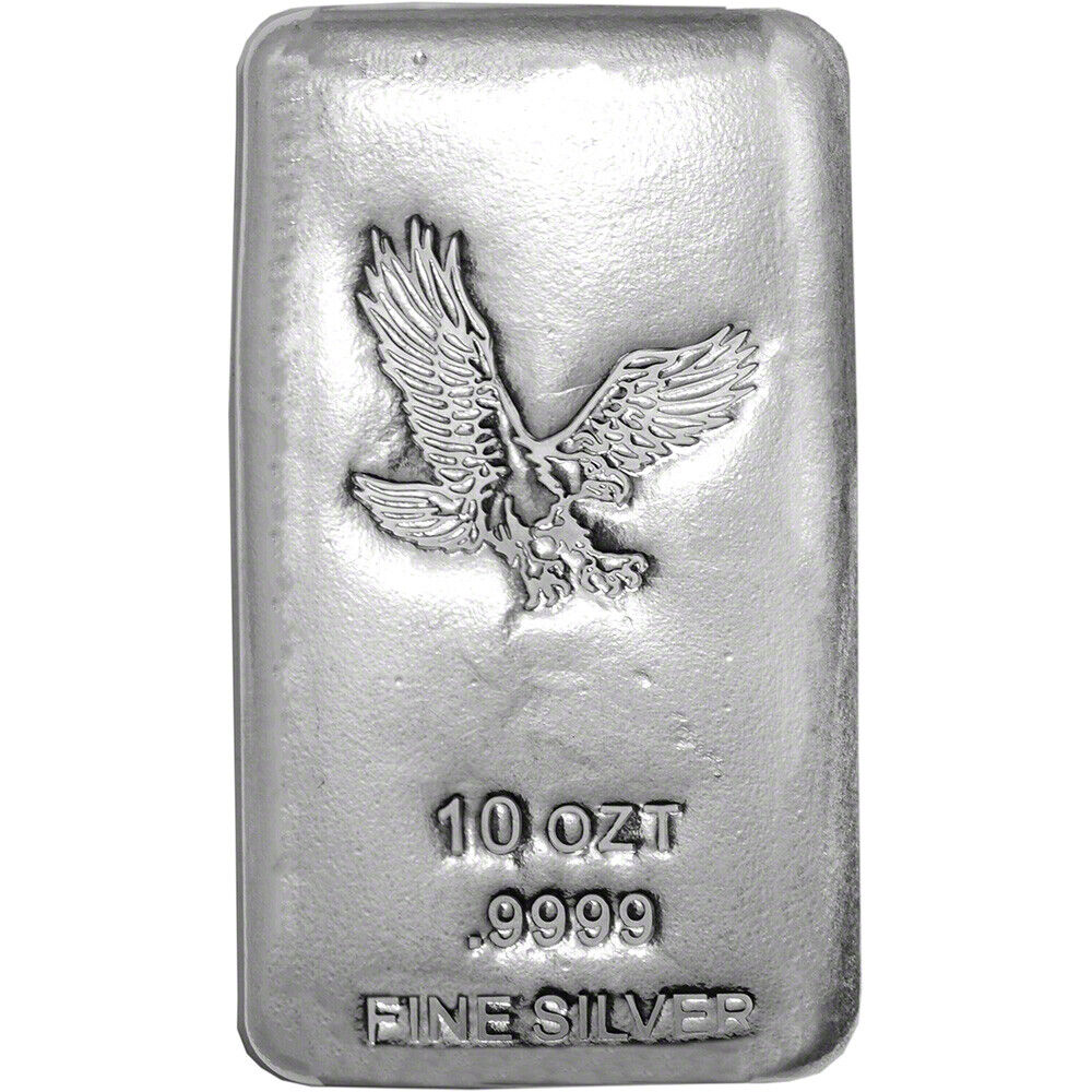 Compare prices of 10 oz CNT Eagle Poured Silver Bar from online dealers