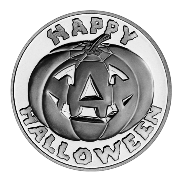 Compare 1 oz Silver Round Happy Halloween dealer prices